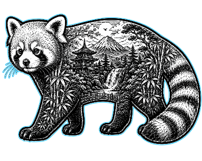 Red Panda Scenic Cut and Engrave - Free Files - Atomm